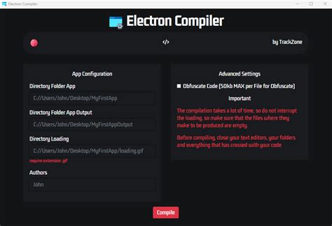 Github Trackzone1electron Compiler An Application To Compile Your Electron Application