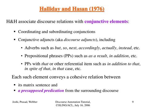 Ppt Discourse Annotation Discourse Connectives And Discourse