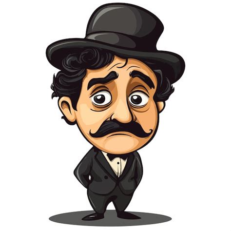 Vintage Charlie Chaplin Cartoon Illustration Premium Ai Generated Vector