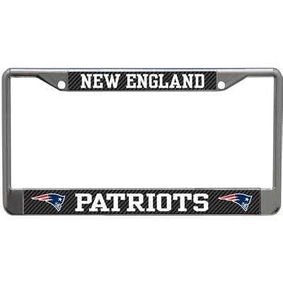 New England Patriots Metal License Plate Frame Carbon Fiber