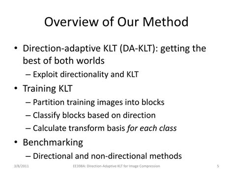 Ppt Direction Adaptive Klt For Image Compression Powerpoint Presentation Id2690311
