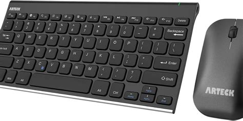 Arteck Bluetooth Keyboard And Mouse Combo Ultra Compact Slim Stainless Full Size Keyboard And