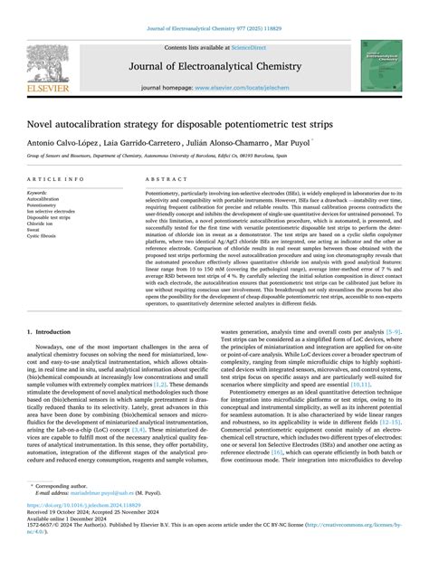 Pdf Novel Autocalibration Strategy For Disposable Potentiometric Test Strips