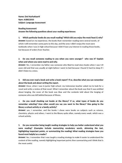 Language Assessment Individu Pdf Learning Cognition