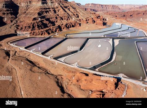 Evaporation Ponds At A Potash Mine Using A Solution Mining Method For Extracting Potash Near