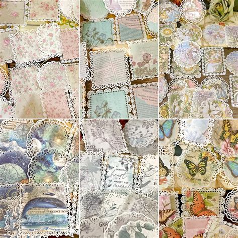 종이 드림 레이스 Diy 스크랩북 카드 정크 저널 레트로 배경 장식 종이 카드스톡 메모 패드 소재 로트당 20 개 Aliexpress