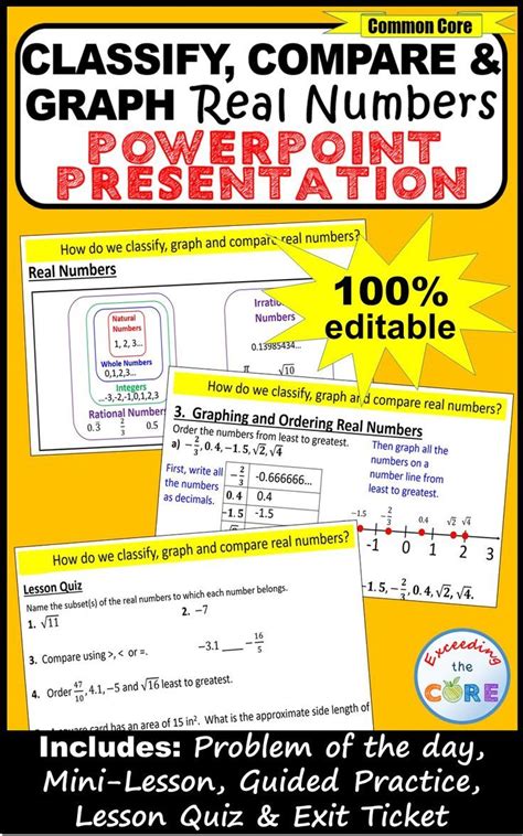 classify graph compare real numbers powerpoint and lesson distance