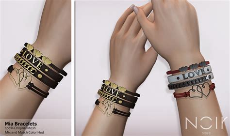 Second Life Marketplace Noir Mia Bracelets