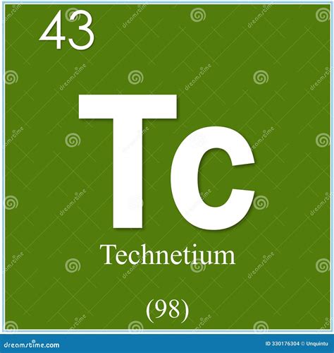 Technetium Chemical Element Symbol On White Background Stock Illustration Illustration Of