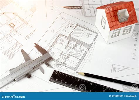 Paper Architectural Drawings And Blueprint Interior Design Plans And Projects Architect