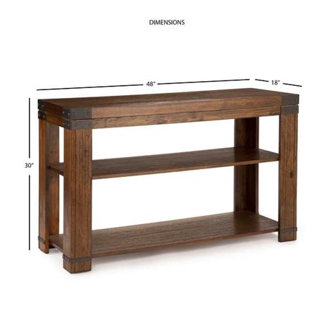 Steve Silver Aldridge 48 Inch Console Table With Storage Shelves Bed