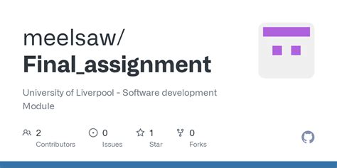 Github Meelsawfinalassignment University Of Liverpool Software Development Module