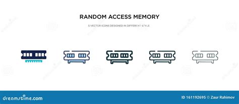 Random Access Memory Chip Icon In Different Style Vector Illustration