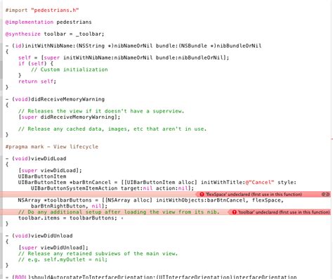 Objective C Ios Uitoolbar Not Working In H File Stack Overflow