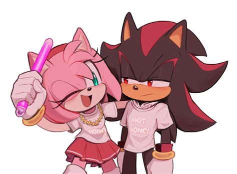 Toonsite Amy Rose Shadow The Hedgehog Sonic Series 1boy 1girl