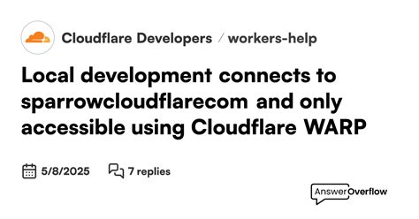 And Only Accessible Using Cloudflare Warp