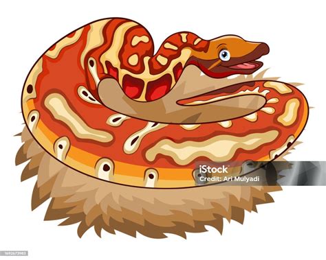 Kartun Darah Python Ular Diisolasi Pada Latar Belakang Putih Ilustrasi
