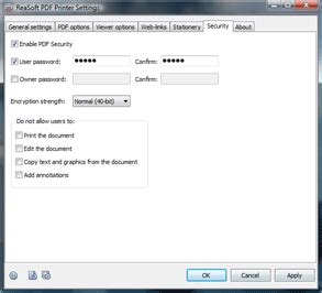 ReaSoft PDF Printer Screenshots