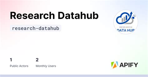 Research Datahub Research Datahub · Apify