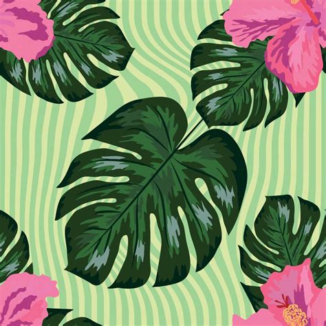 Floral Exotic Tropical Seamless Pattern Tropic Hawaiian Wallpaper