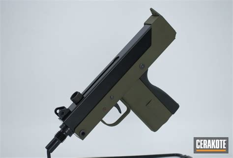 Mac 10 Cerakoted Using Camo® Dark Green Cerakote