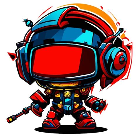 premium vector tech twists little robot graphics adding flair to designs