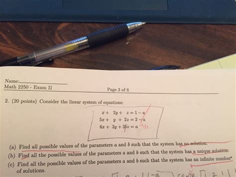 Solved Consider The Linear System Of Equations X 2y Z
