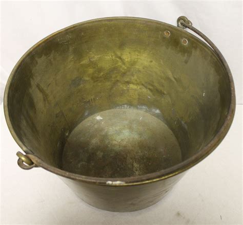 Bargain Johns Antiques Large Brass Candy Kettle Signed American