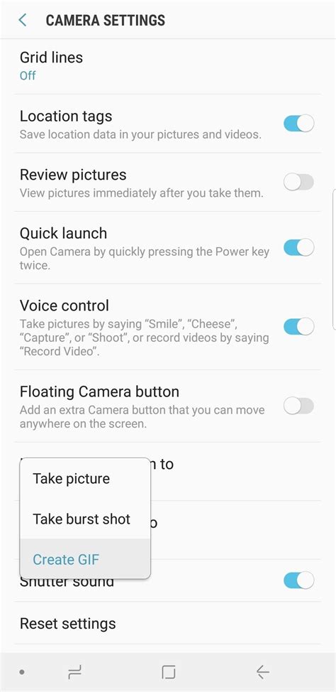 Android Camera Settings