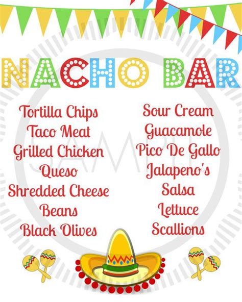 Nacho Bar Sign Up Sheet Template