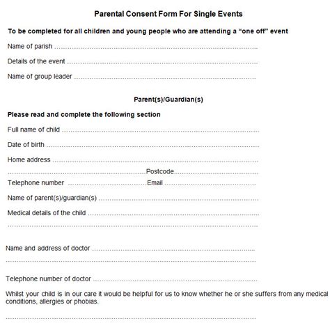 Parent Consent Form Template