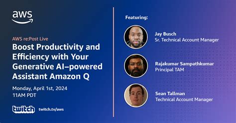 Aws Re Post Live Boost Productivity And Efficiency With Amazon Q Your Generative Ai Powered