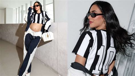 Bruna Biancardi Aposta Em Look Fashionista Com Uniforme Do Santos Ao