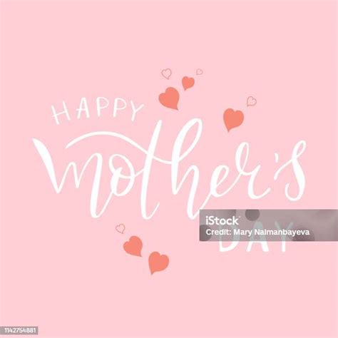 행복 한 어머니의 날 서 예 텍스트 인사말 카드 레터링 타이포 그래피 견적 초대장 포스터 배너에 대 한 템플릿 카드입니다 하트와 벡터 일러스트 레이 션 0명에 대한 스톡