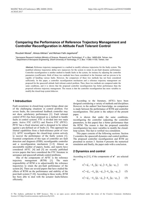 pdf comparing the performance of reference trajectory management and controller