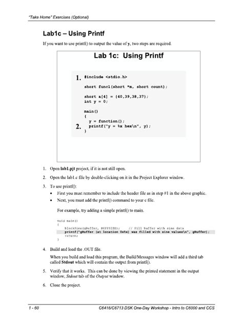 Lab1c Using Printf Pdf