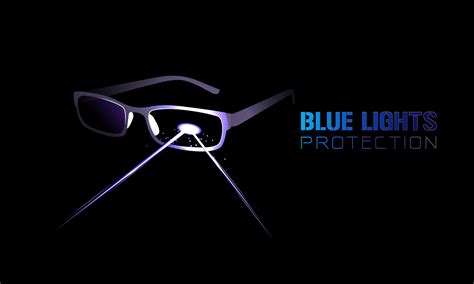 Glasses With Blue Light Blocking Lens With Text Blue Lights Protection