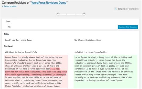 How To Use The Wordpress Revision History Feature Ask The Egghead Inc