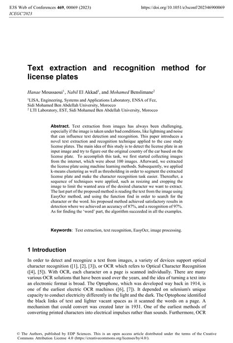pdf text extraction and recognition method for license plates