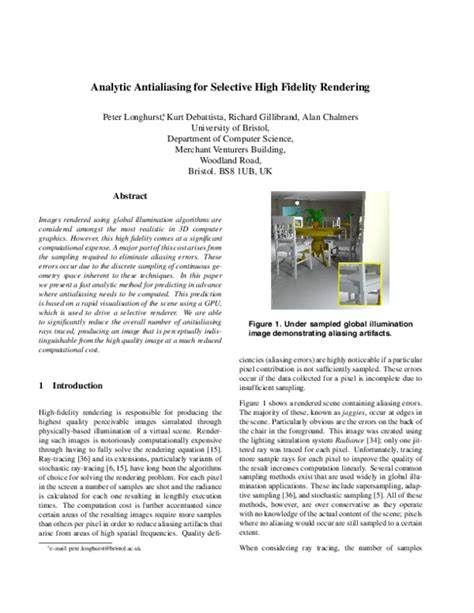Pdf Analytic Antialiasing For Selective High Fidelity Rendering
