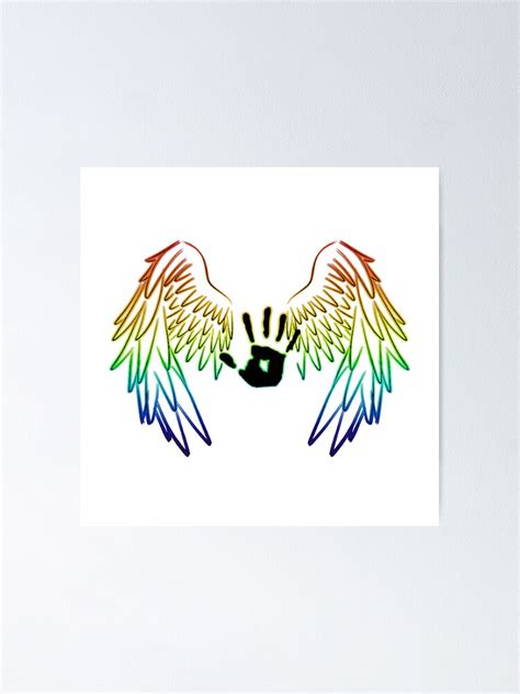 Supernatural Rainbow Angel Wings With Handprint Poster For Sale By Aryn Singer Redbubble