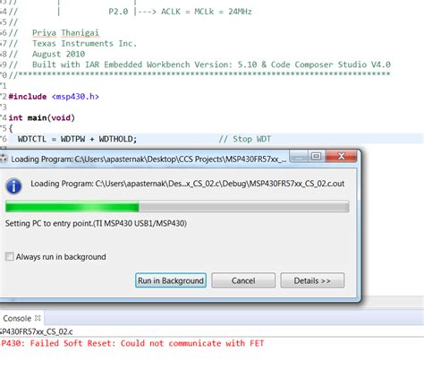 Ccsmsp Exp430fr5739 Cannot Initiate Debug Session With Stock Fr5739