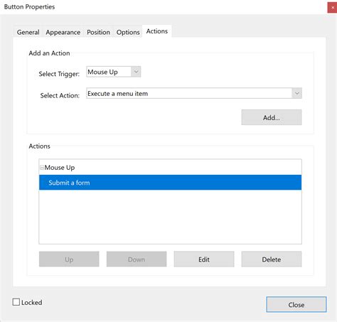 adobe acrobat pro dc pdf submit button to asp core 3 1