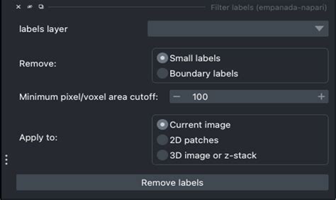 Filter Labels — Empanada Napari V12 12 Documentation