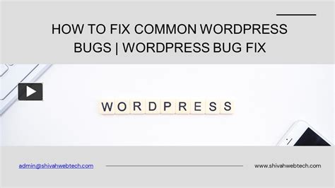 How To Fix Common Wordpress Bugs Wordpress Bug Fix Presentation Free To Download