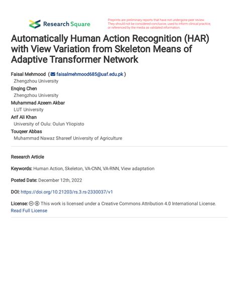 Pdf Automatically Human Action Recognition Har With View Variation