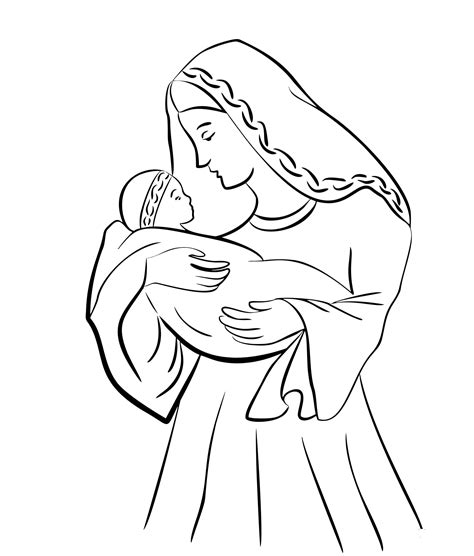 Dibujos De Madre De Jesús Para Colorear E Imprimir Coloringonlycom