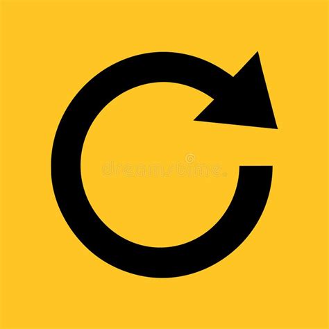 Circle Arrow Icon Yellow Label Repeat Icon Vector Stock Illustration Illustration Of Arrow