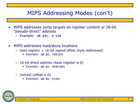 Ppt Sample Undergraduate Lecture Mips Instruction Set Architecture