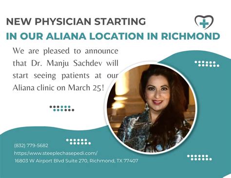 Steeplechase Pediatric Center Pa On Linkedin Dr Manju Sachdev Will Start At Our Aliana